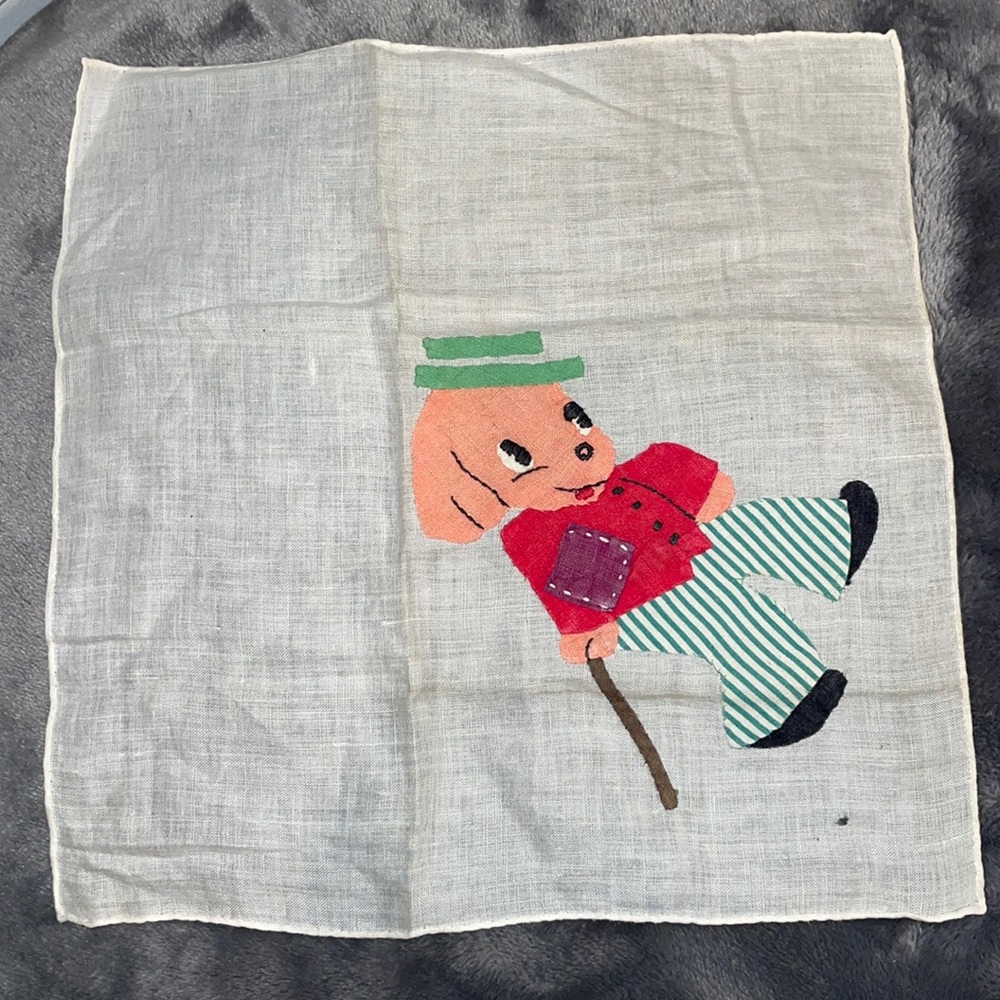 Vintage Handsewn Handkerchief - Gem